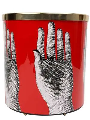 FORNASETTI Hand Print Wastepaper Basket - Red