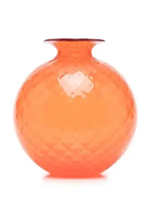 VENINI Diamond-embossed Rounded Glass Vase