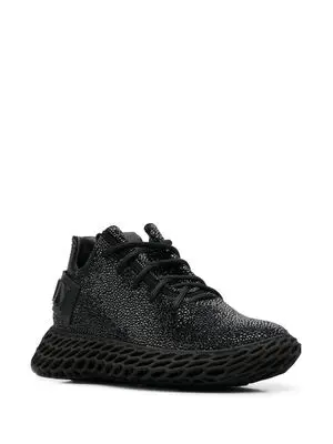 Philipp Plein Crystal-embellished Leather Sneakers