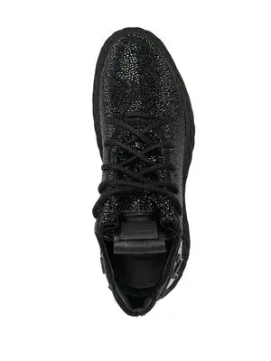 Philipp Plein Crystal-embellished Leather Sneakers
