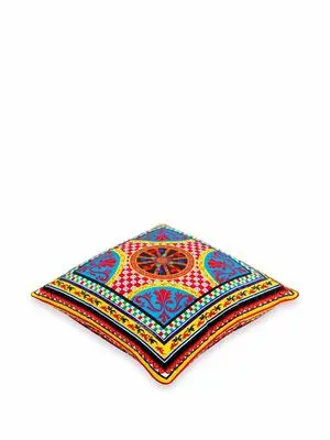 Dolce & Gabbana Large Carretto-print Velvet Cushion