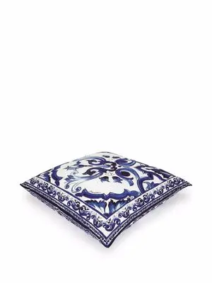 Dolce & Gabbana Large Blu Mediterraneo-print Canvas Cushion