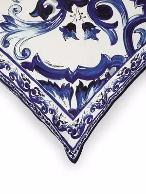 Dolce & Gabbana Large Blu Mediterraneo-print Canvas Cushion
