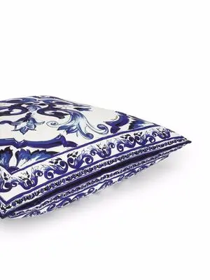 Dolce & Gabbana Large Blu Mediterraneo-print Canvas Cushion