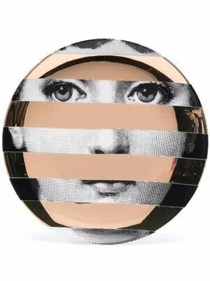 FORNASETTI Face Print Plate - Black
