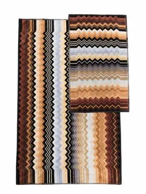 Missoni Giacomo 2 Piece Bath And Hand Towel Set - Brown