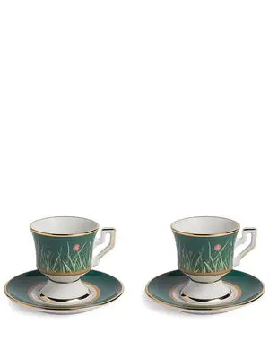 La DoubleJ Floral-print Porcelain Cup - White