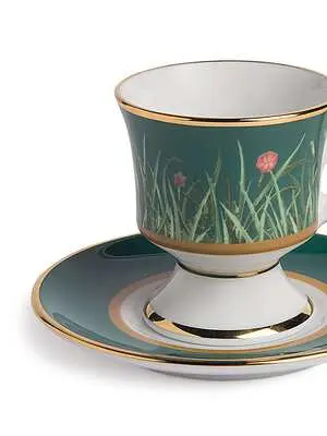 La DoubleJ Floral-print Porcelain Cup