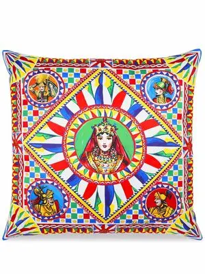 Dolce & Gabbana Duchesse Large Cotton Cushion - Yellow