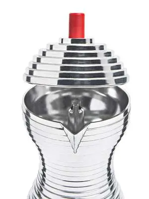 ALESSI Pulcina Geometric Espresso Pot - Silver