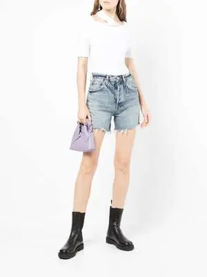AGOLDE Riley Cut-off Denim Shorts