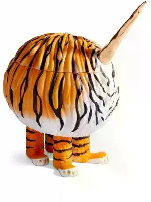 L'Objet Haas Gold Horn Tiger Vessel - Orange