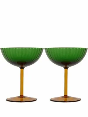 La DoubleJ Champagne Coupe Glasses - Green