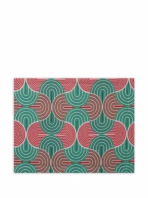 La DoubleJ Set Of 2 Geometric-print Table Mats - Green