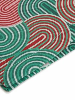 La DoubleJ Set Of 2 Geometric-print Table Mats - Green