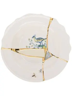 SELETTI Kintsugi Dessert Plate - White