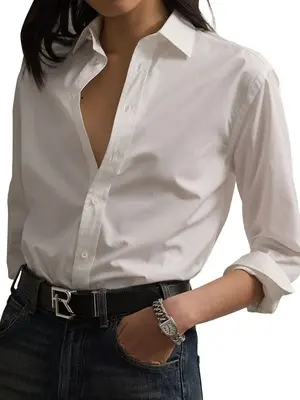 Ralph Lauren Adrien Cotton Boyfriend Shirt