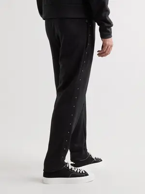 Moncler Tapered Embellished Jersey Sweatpants