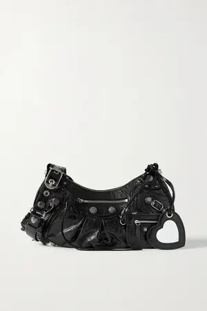 Balenciaga Le Cagole Small Crinkled-leather Shoulder Bag - Black