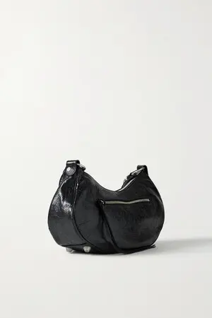 Balenciaga Le Cagole Small Crinkled-leather Shoulder Bag - Black