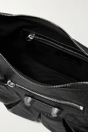Balenciaga Le Cagole Small Crinkled-leather Shoulder Bag - Black
