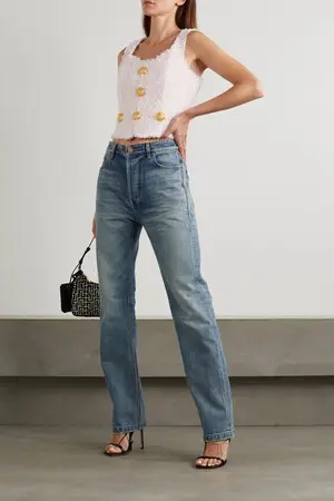 Balmain Button-embellished Bouclé-tweed Top