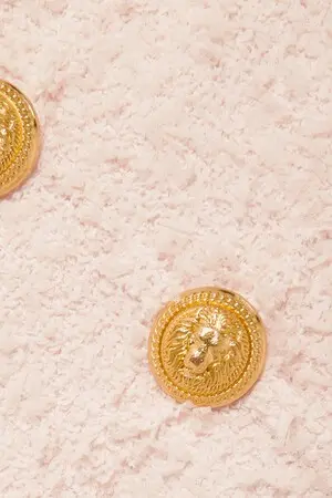 Balmain Button-embellished Bouclé-tweed Top