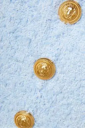 Balmain Button-embellished Bouclé-tweed Top