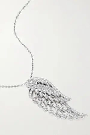 GARRARD Wings Embrace 18-karat Diamond Necklace - Silver