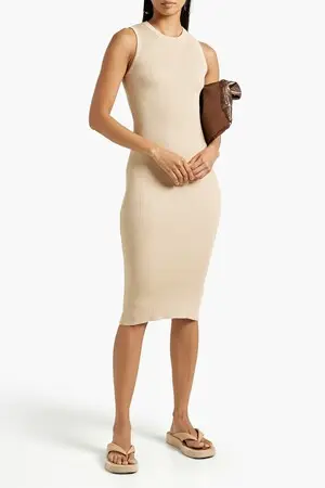 Monrow Ribbedknit Midi Dress