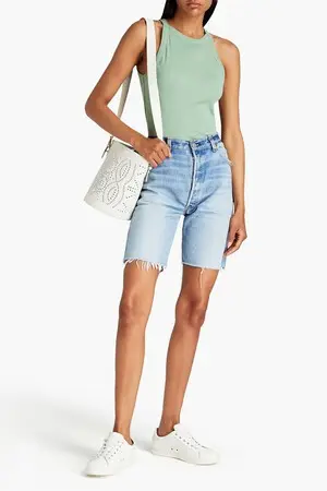 Ba&sh Ribbed Jersey Halterneck Tank - Light Green