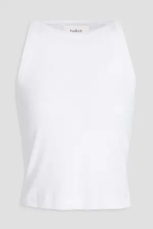 Ba&sh Ribbed Jersey Halterneck Tank - White