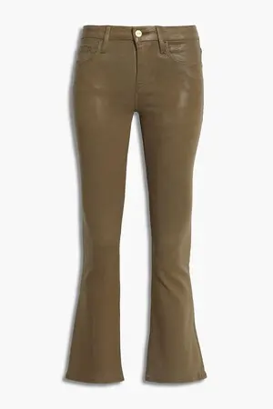 FRAME Le Crop Mini Boot Mid-Rise Jeans - Army Green
