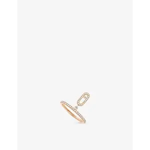 Messika Move Uno Pavé 18ct Gold And Diamond Ring - Rose Gold