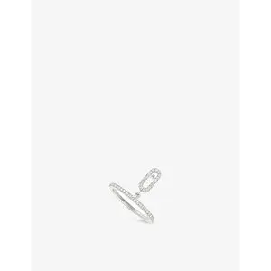 Messika Move Uno Pavé 18ct Gold And Diamond Ring - White Gold