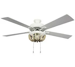 RIVER OF GOODS 52'w Wooden White Chandelier Led Ceiling Fan - One-color