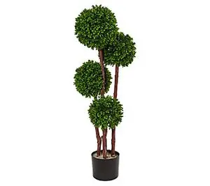 NEARLY NATURAL 3' Boxwood Topiary Tree By - One-color