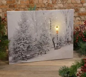 LUMABASE Lighted Wall Art With Remote Winter Wonderland