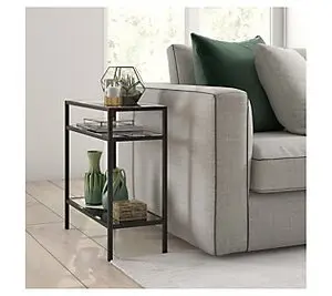 HUDSON&CANAL Hudson & Canal Sivil Rectangular Side Table Wit Lower Shelf - One-color