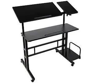 MIND READER Mobile Xl Sitting And Standing Work Station Desk - One-color