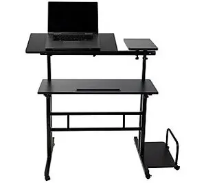 MIND READER Mobile Xl Sitting And Standing Work Station Desk