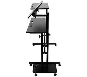 MIND READER Mobile Xl Sitting And Standing Work Station Desk
