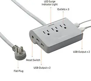 LINK2HOME Power Strip Dock Gray/white
