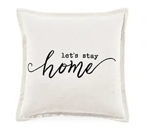 LUSH DECOR Let's Stay Home Script Decorative Pillow Cover Y - One-color