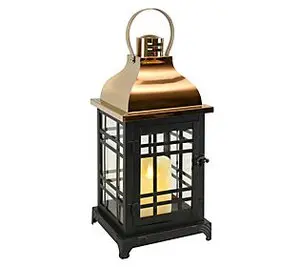 LUMABASE Metal Lantern With Moving Flame Led Ca Ndle - One-color