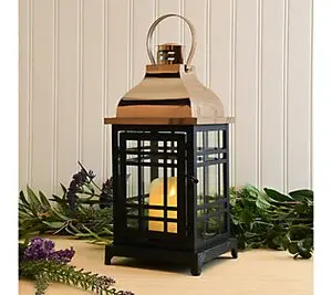 LUMABASE Metal Lantern With Moving Flame Led Ca Ndle