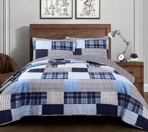 LUSH DECOR Greenville 3-piece King Quilt Set By - One-color
