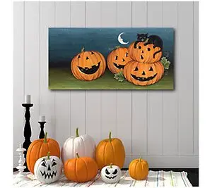 COURTSIDE MARKET Pumpkin Patch 12x24 Canvas Wal L Art