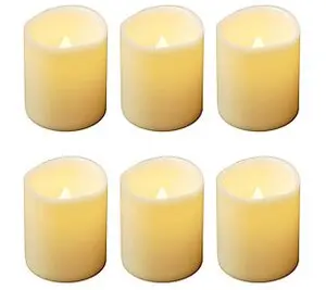 LUMABASE Battery Operated Led Mini Pillar Candles Set F Six - One-color