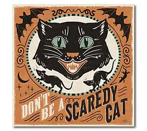 COURTSIDE MARKET Scaredy Cats Iii 16x16 Canvas Wall Art - One-color